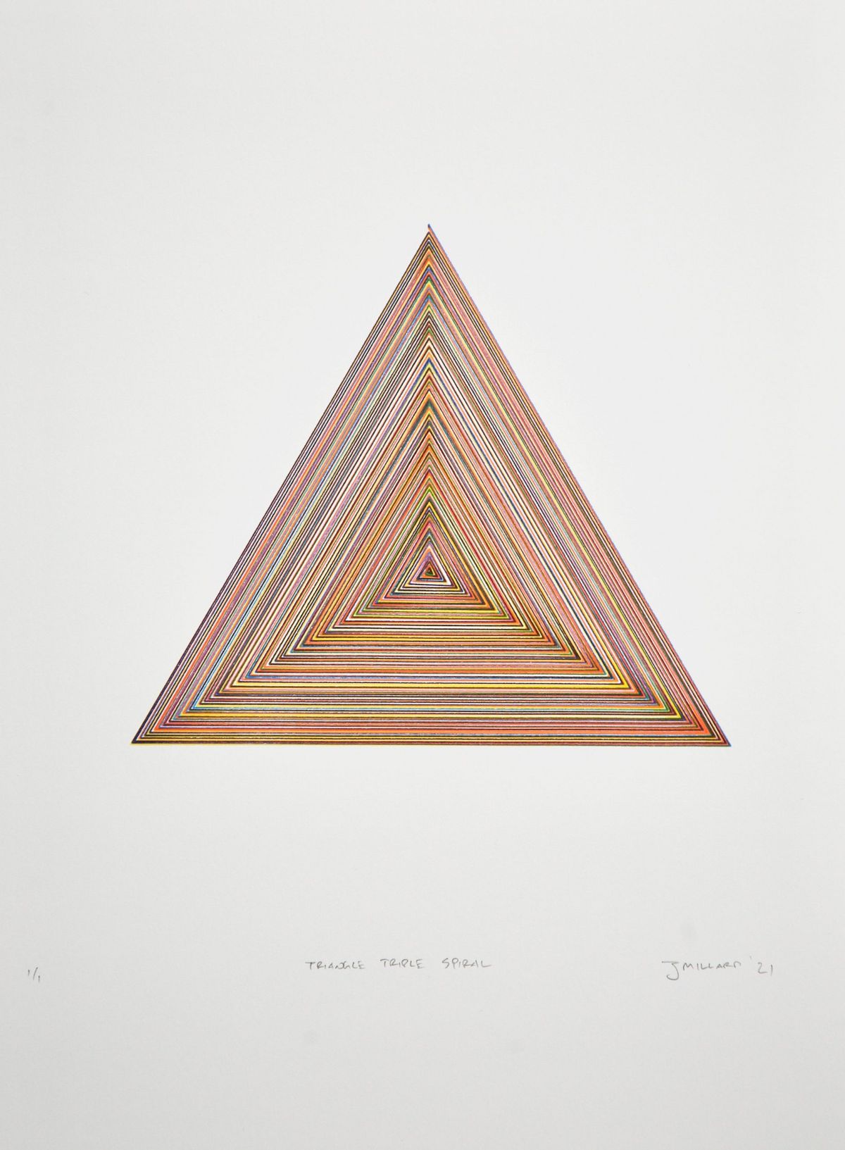 Triangle, Square, ... , Nonagon, Decagon Triple Spiral