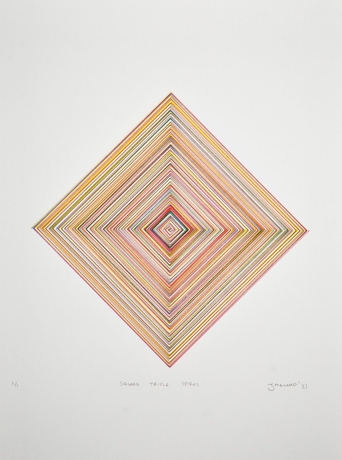 Triangle, Square, ... , Nonagon, Decagon Triple Spiral
